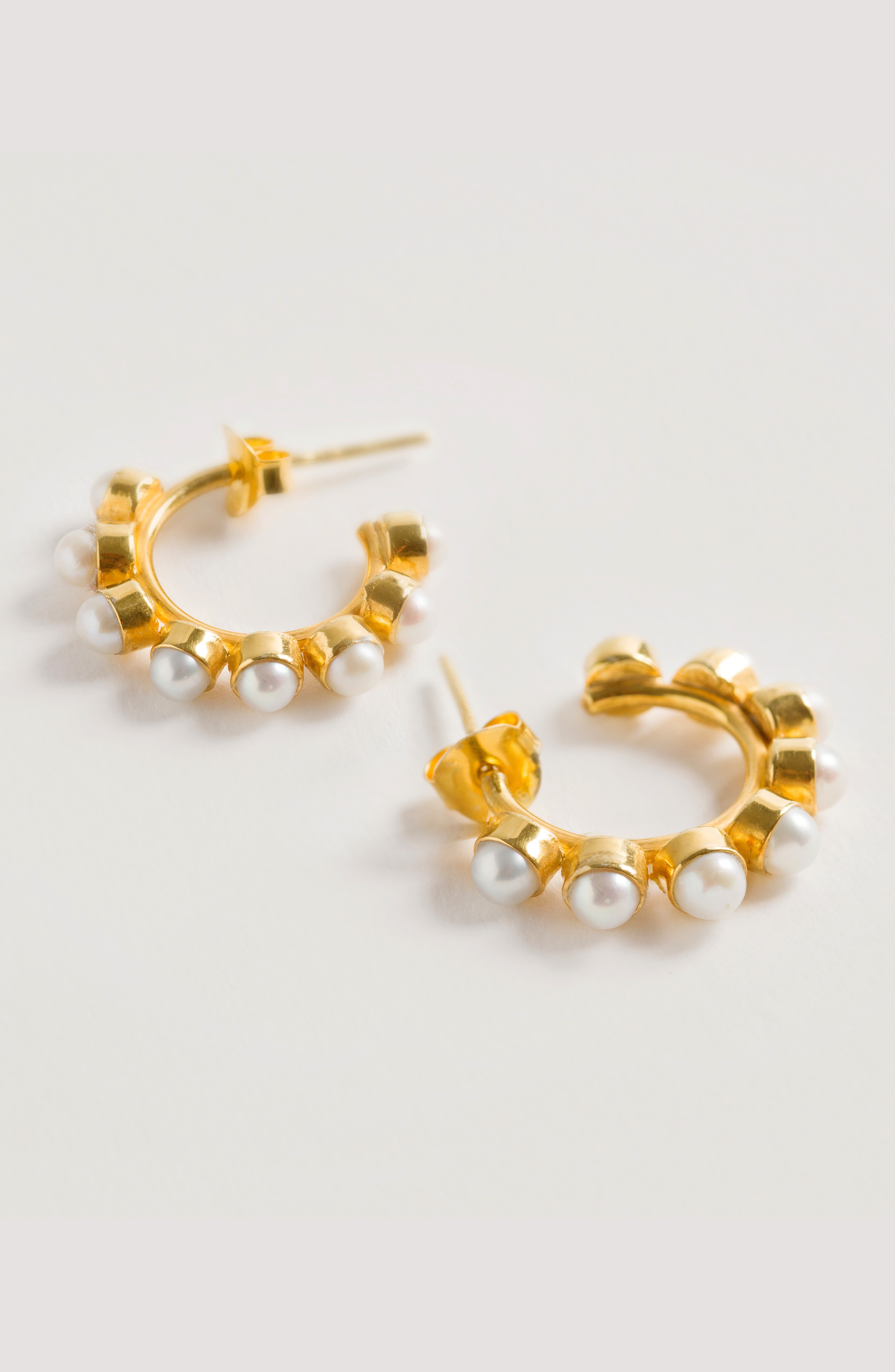 Freya Rose Mini Stud Pearl Hoops Earrings | Nordstrom