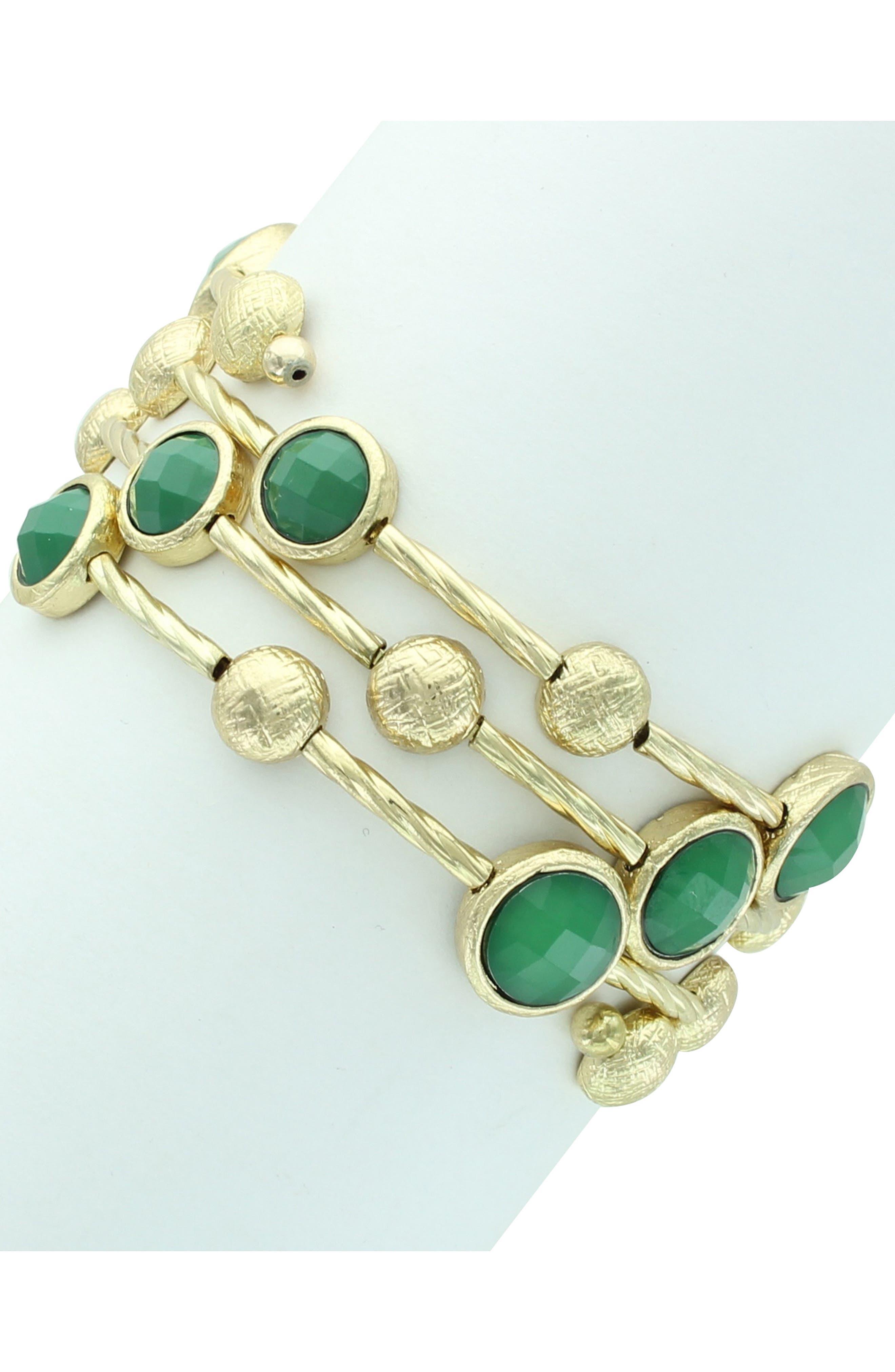 OLIVIA WELLES Shayla Circle Stone Bracelet - Set of 4 | Nordstromrack