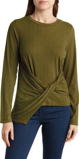 Olivia Sky Ribbed Twist Front Sweater | Nordstromrack