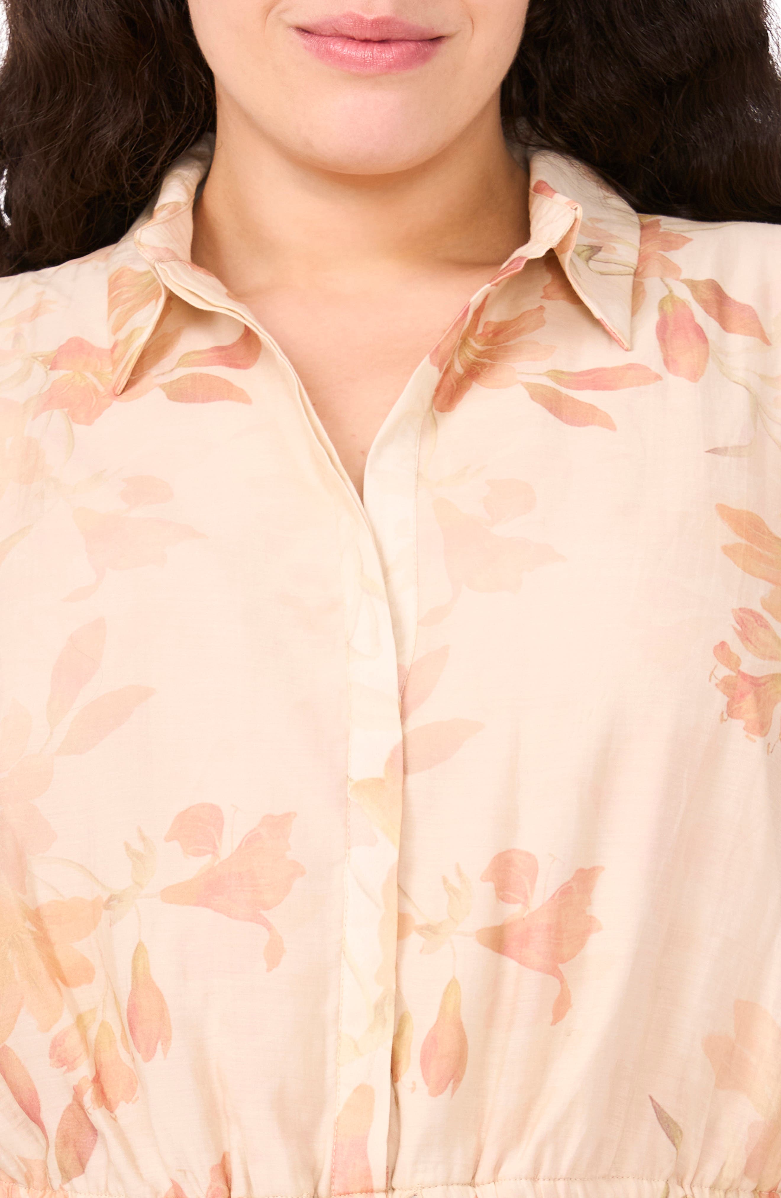 Halogen® Floral Print Short Sleeve Dress | Nordstromrack