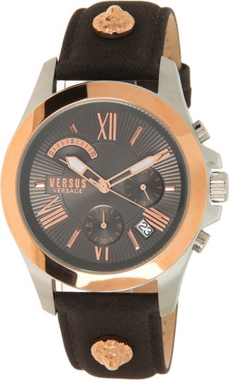 VERSUS Versace Men's 3-Hand Quartz Leather Strap Watch, 44mm ...