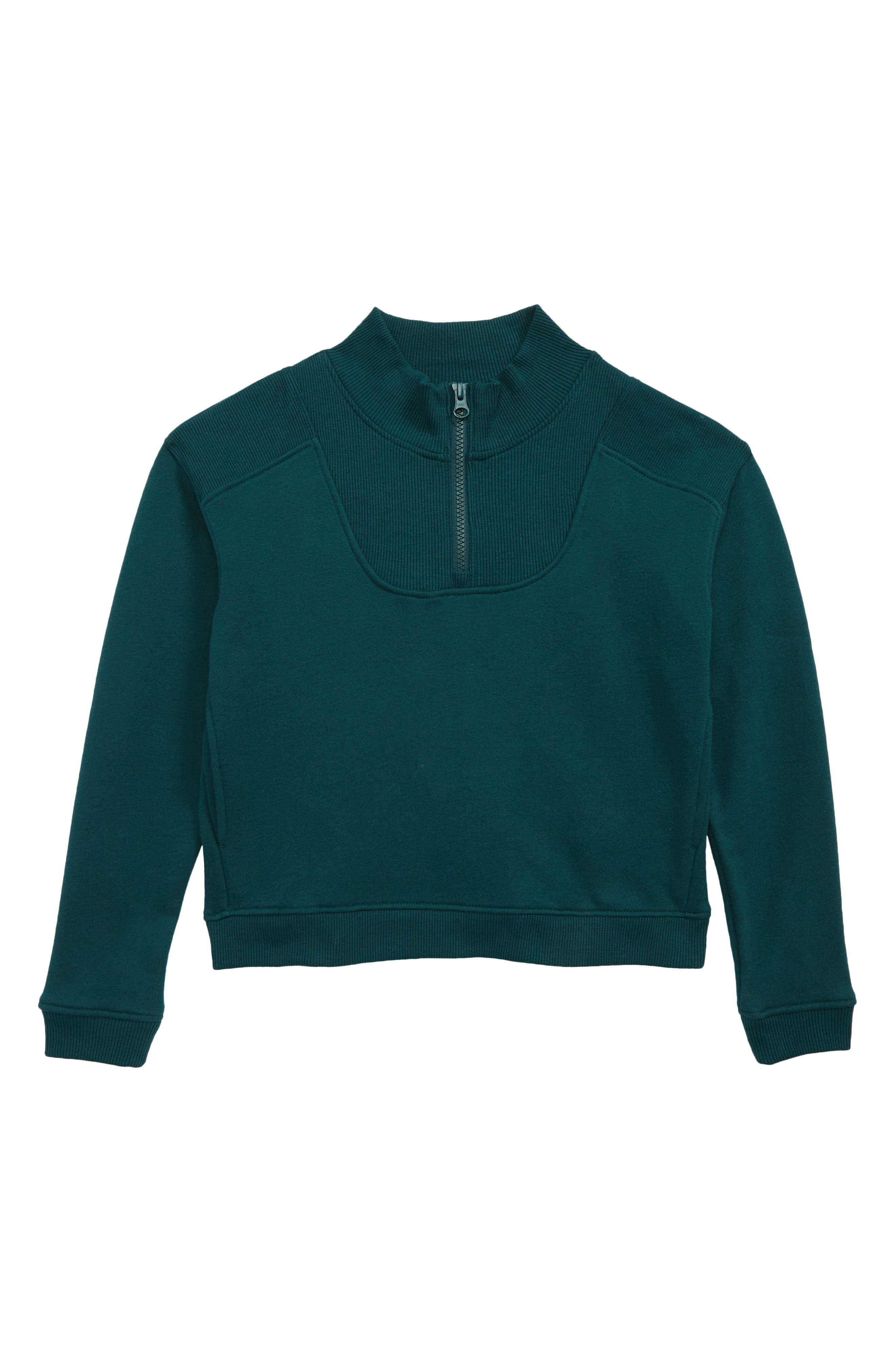 Zella Girl Cara Rib Quarter Zip Pullover | Nordstromrack