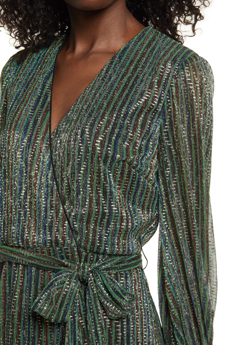 Harlyn Metallic Knit Wrap Midi Dress | Nordstromrack