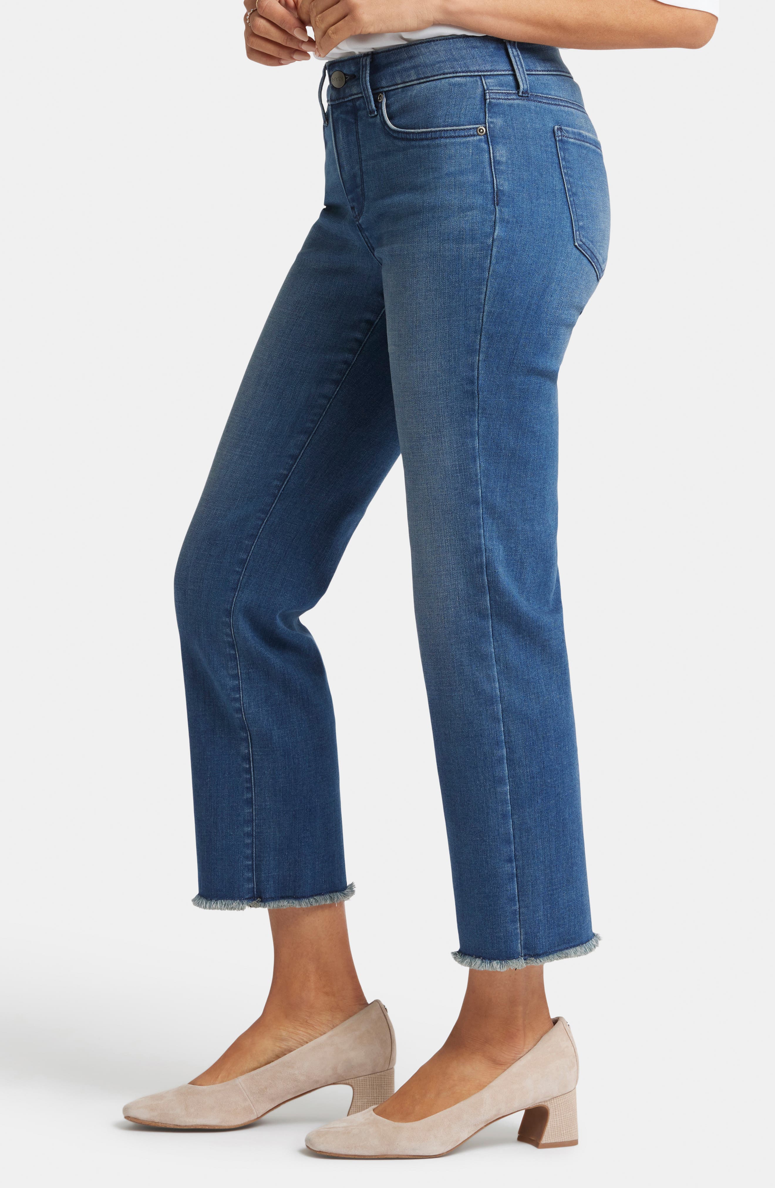 NYDJ Marilyn Frayed Hem Crop Jeans | Nordstromrack