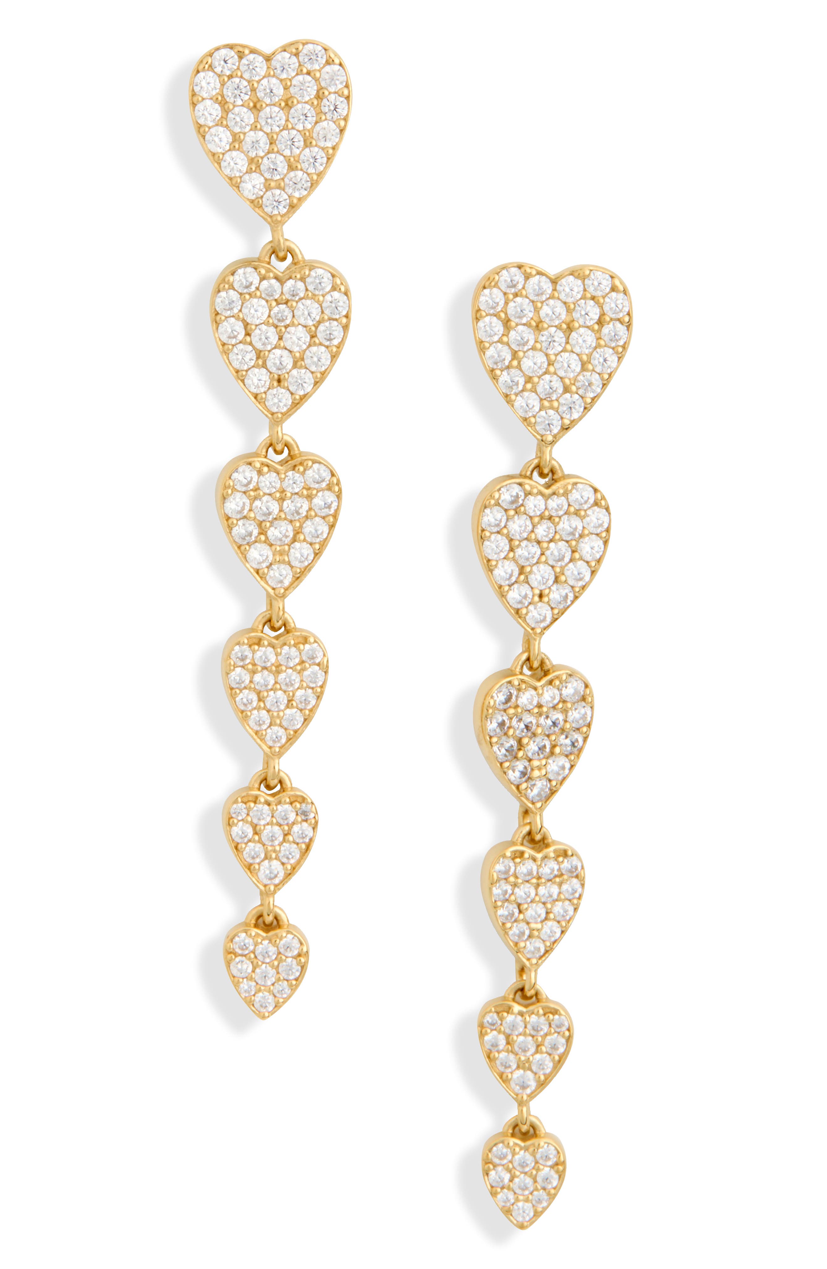 Nadri Real Love Pavé Heart Drop Earrings | Nordstromrack