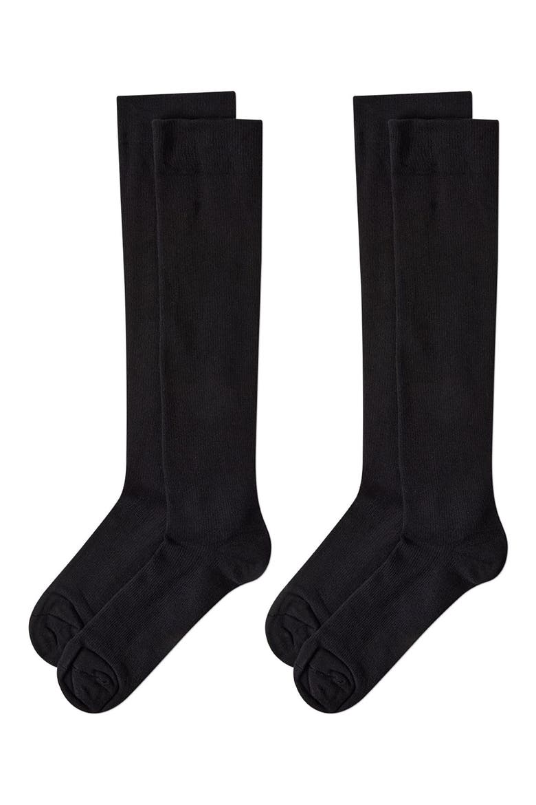 2-Pack WellFit Cushioned Cotton Blend Graduated Compression Socks (Men ...