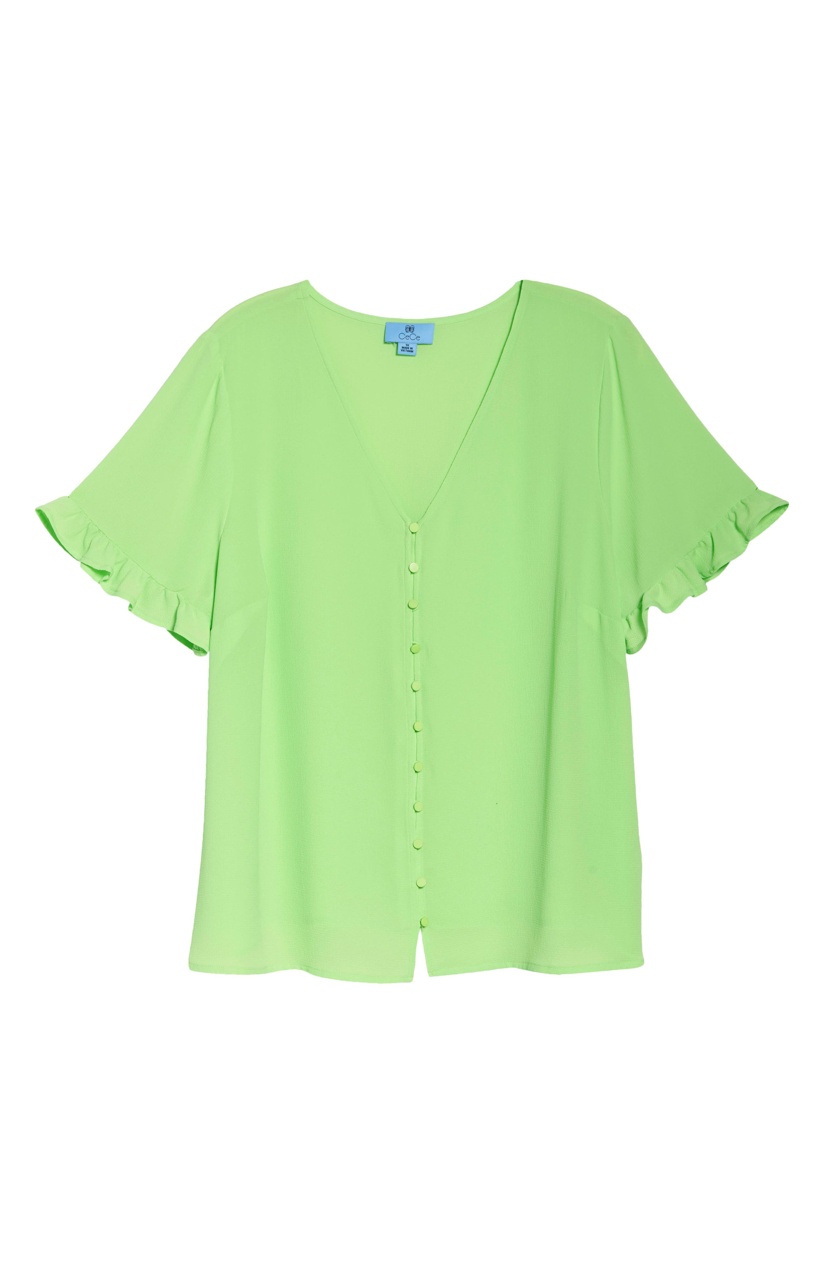 CeCe Ruffle Button-Up Blouse | Nordstromrack