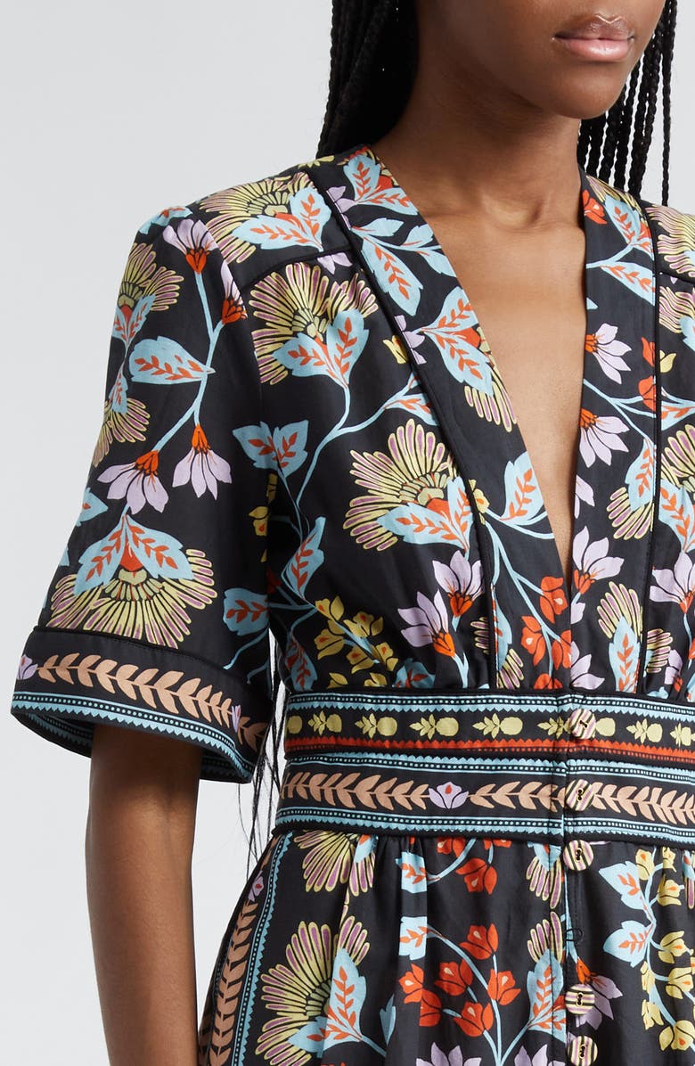FARM Rio Flowery Button Front Wide Leg Jumpsuit | Nordstromrack