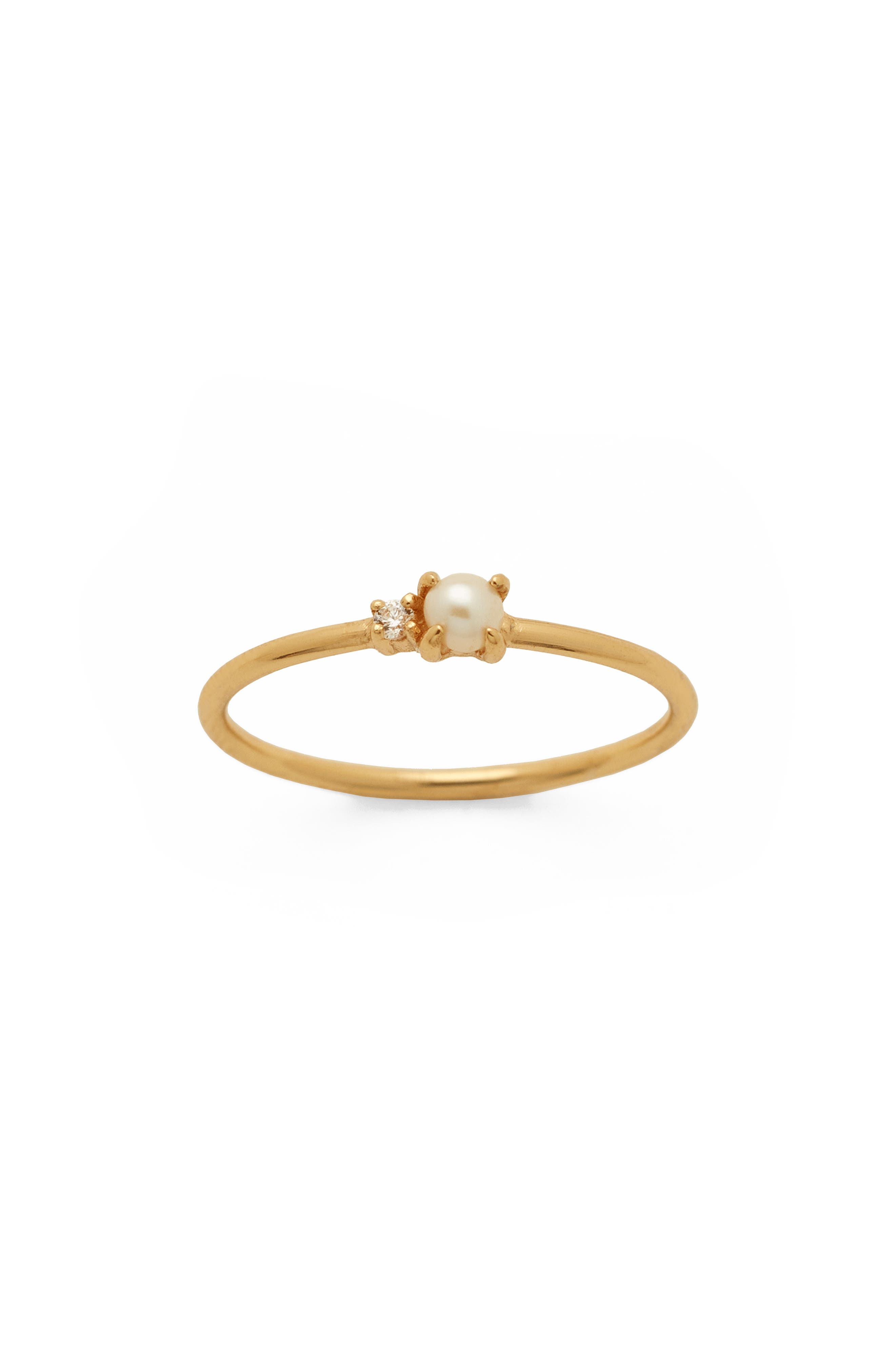 MADE BY MARY Petite Pearl Ring | Nordstrom