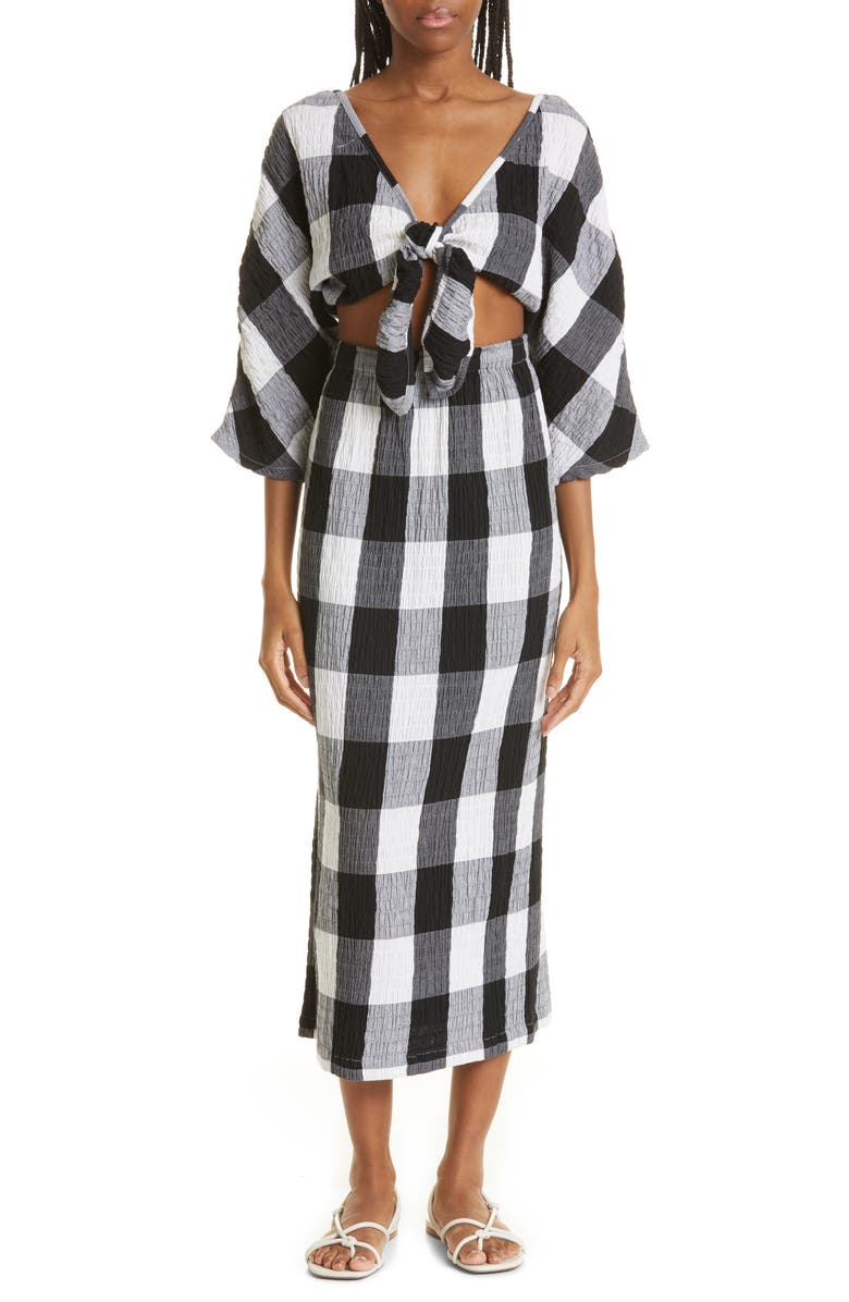 Mara Hoffman Justine Plaid Organic Cotton Blend Crop Top | Nordstromrack