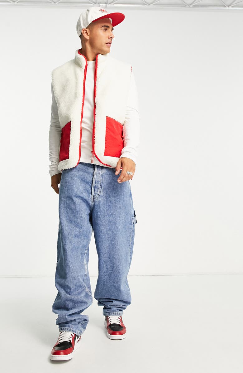 Topman Borg Oversize Fleece Zip Vest | Nordstromrack