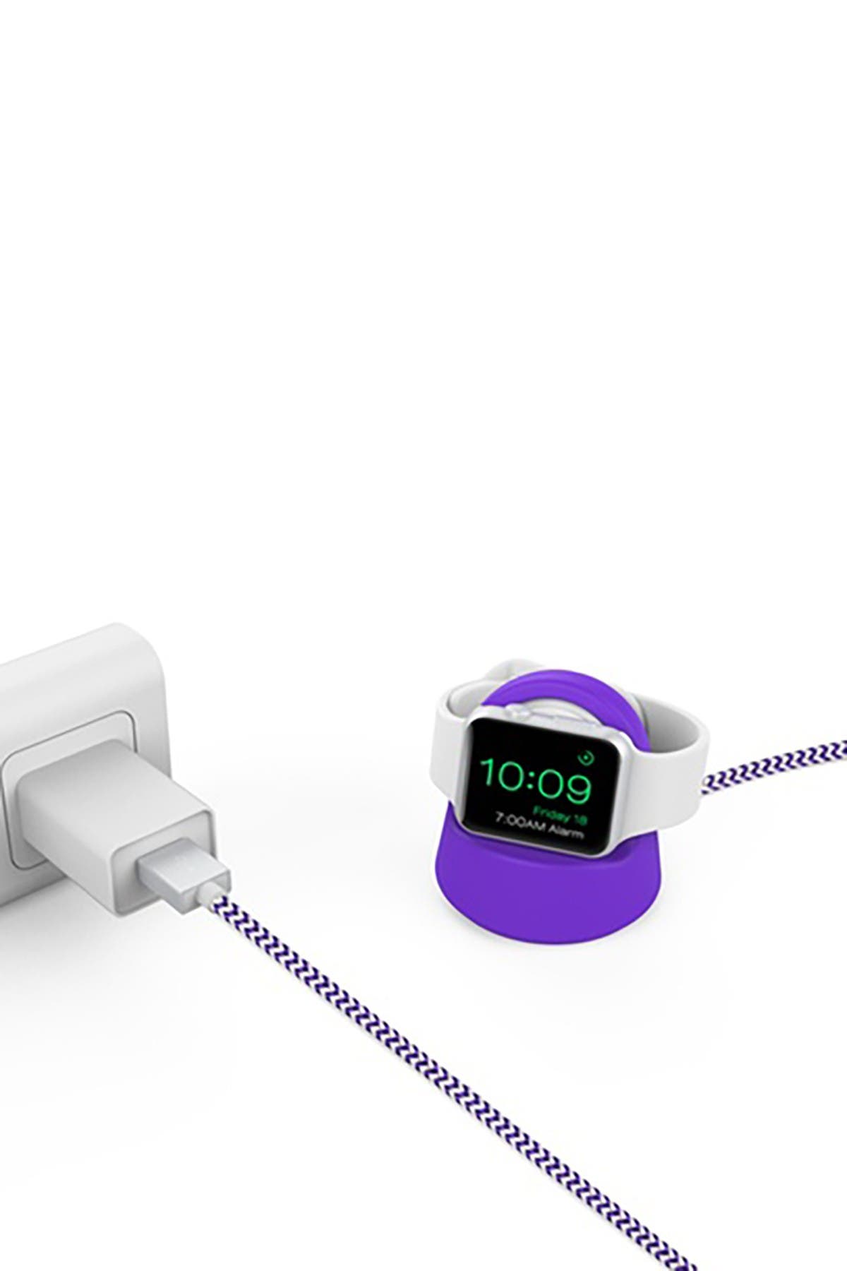 The Posh Tech Purple/White Certified 5Ft Braided Apple Watch Charging ...
