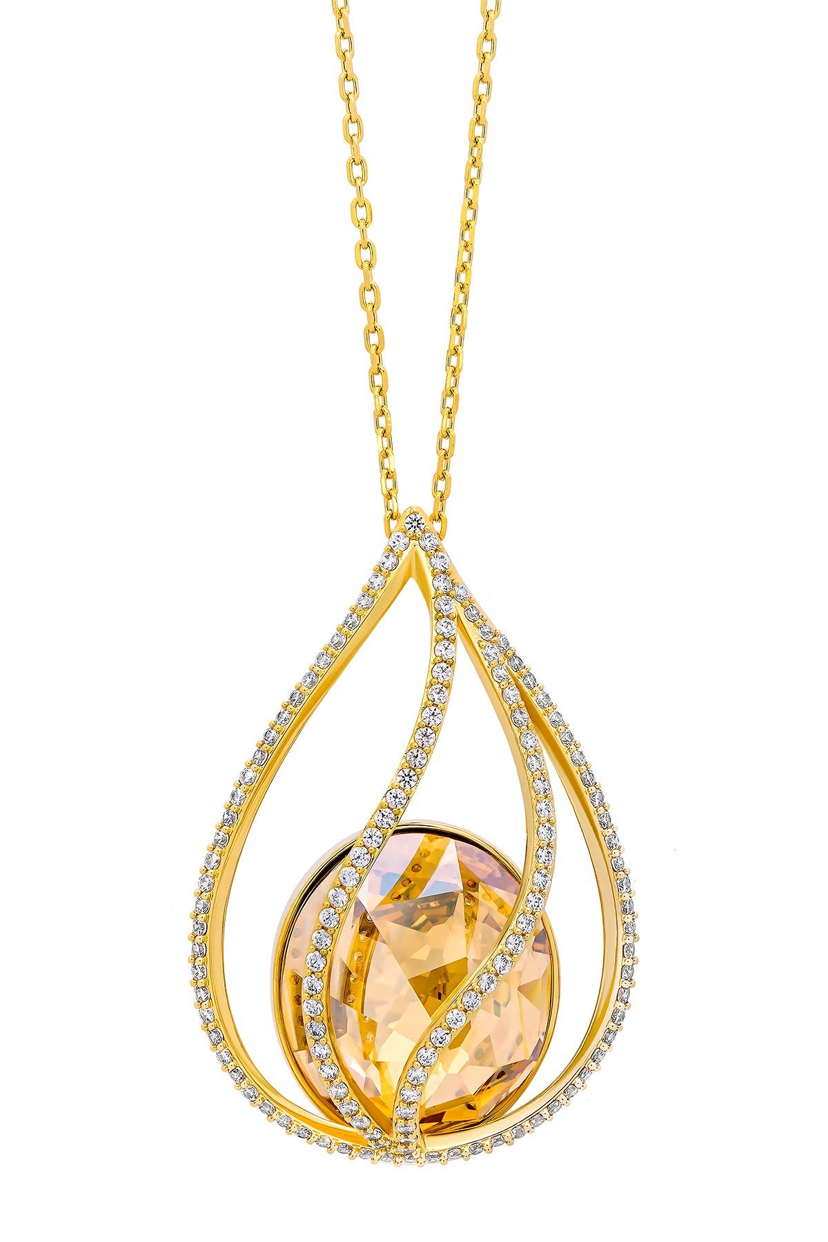 Swarovski Energic 23K Yellow Gold Plated Swarovski Crystal Pendant ...