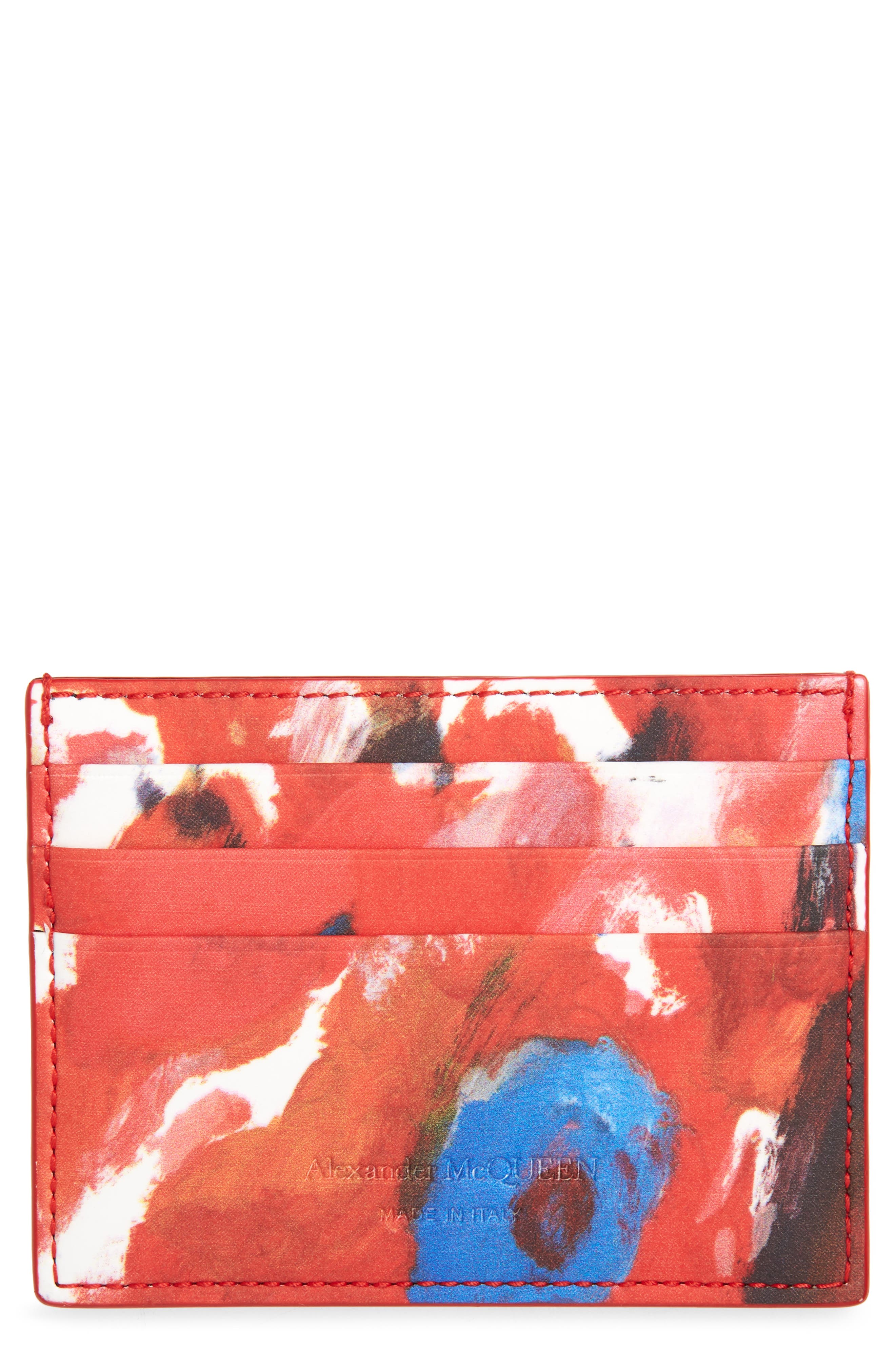 McQueen Alexander McQueen Leather Card Case | Nordstrom