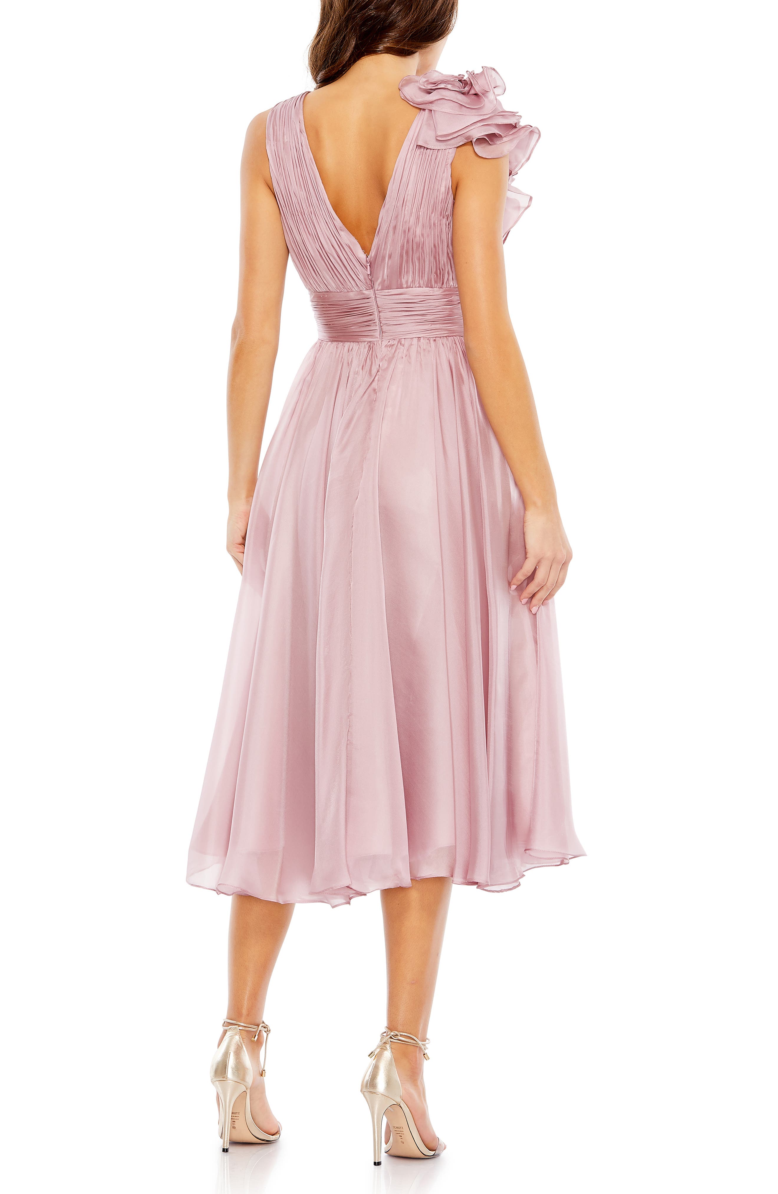 Sleeveless Chiffon A-Line Tea Length Cocktail Dress (Women) | Nordstrom