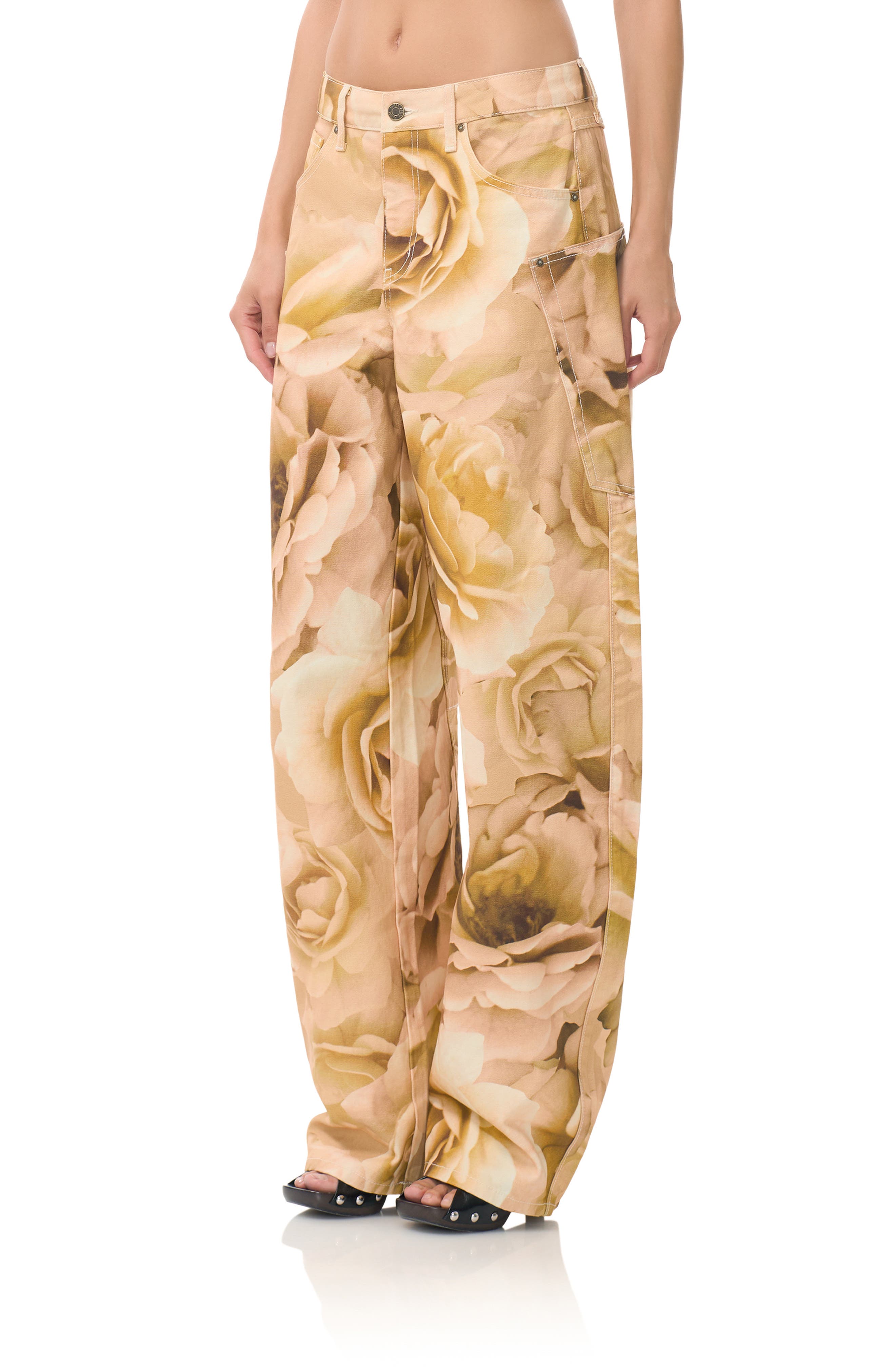 AFRM Bexley Floral Barrel Leg Jeans | Nordstromrack