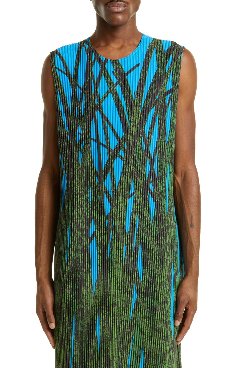 Homme Plissé Issey Miyake Grass Field Pleated Longline Blouse | Nordstrom