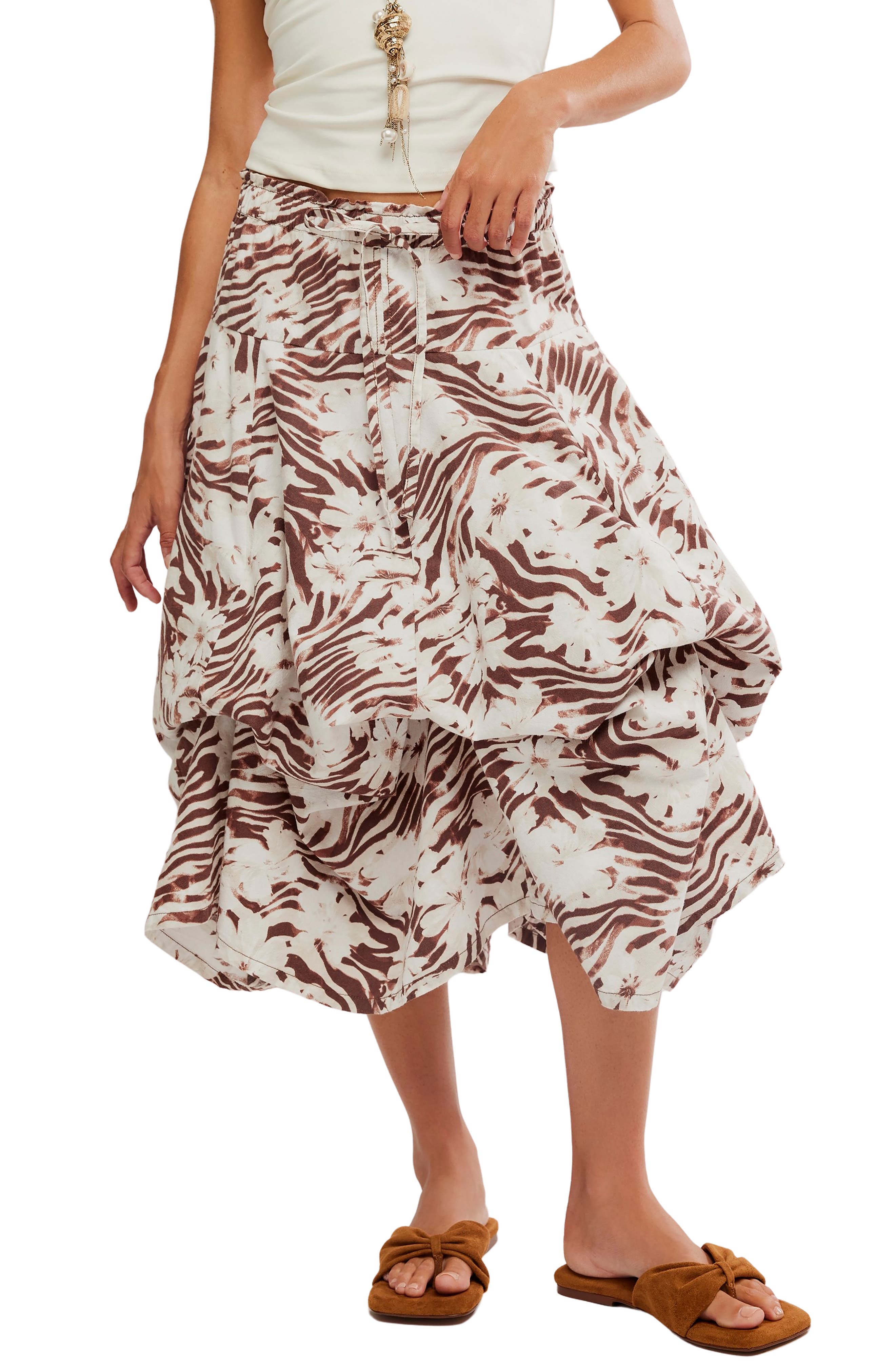 Free People Zephyr Print Convertible Bustle Maxi Skirt | Nordstromrack
