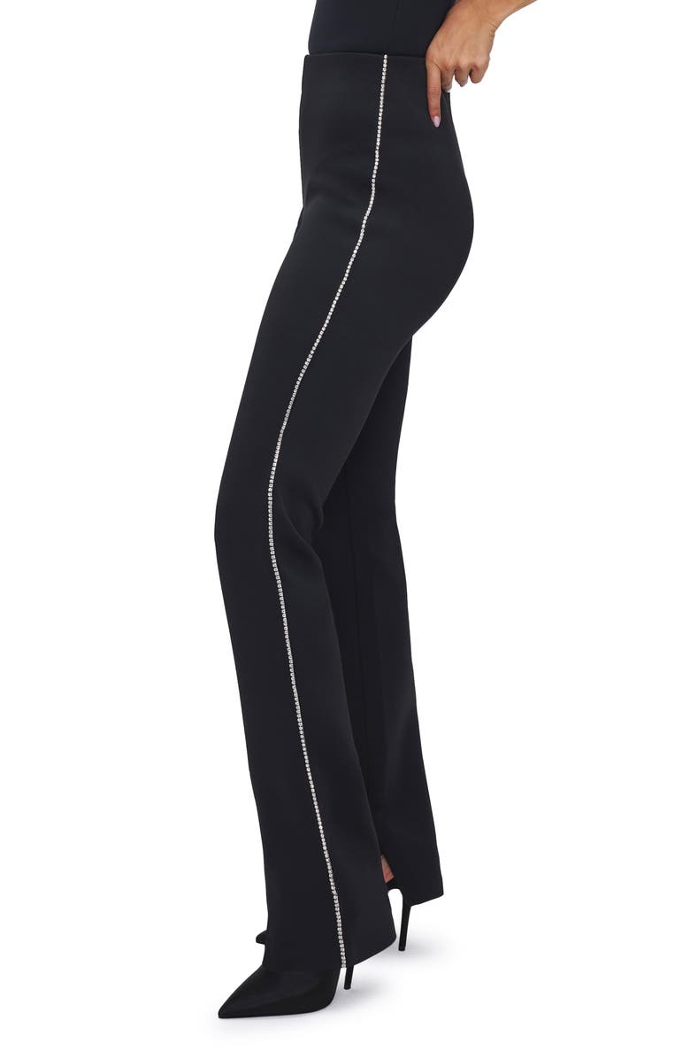 Good American Crystal Trim Flare Scuba Pants | Nordstromrack
