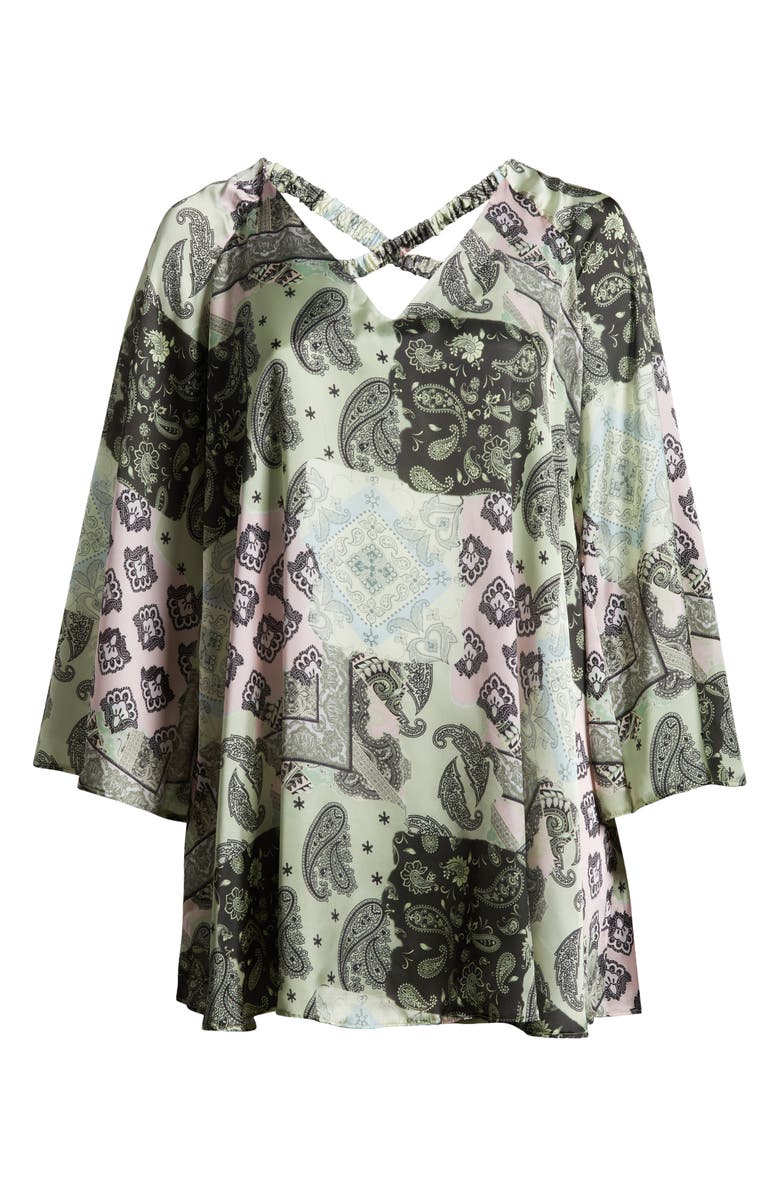 ASOS DESIGN Curve Long Sleeve Mix Print Minidress | Nordstromrack