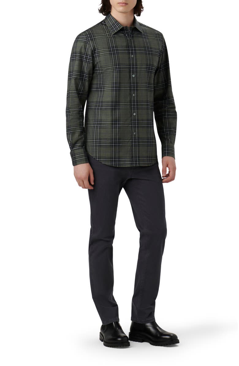 Bugatchi Julian Shaped Fit Plaid Stretch Cotton Button-Up Shirt ...