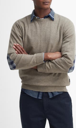 Barbour Marlow Elbow Patch Merino Wool & Cashmere Sweater | Nordstrom