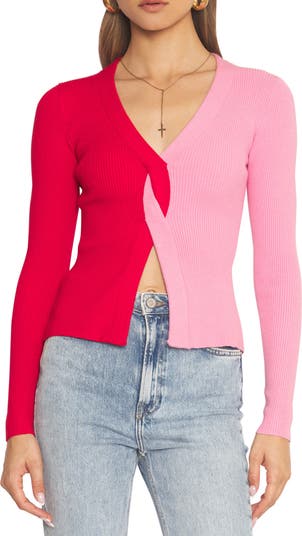 4SI3NNA Karsyn Rib Colorblock Twist Front Sweater | Nordstrom