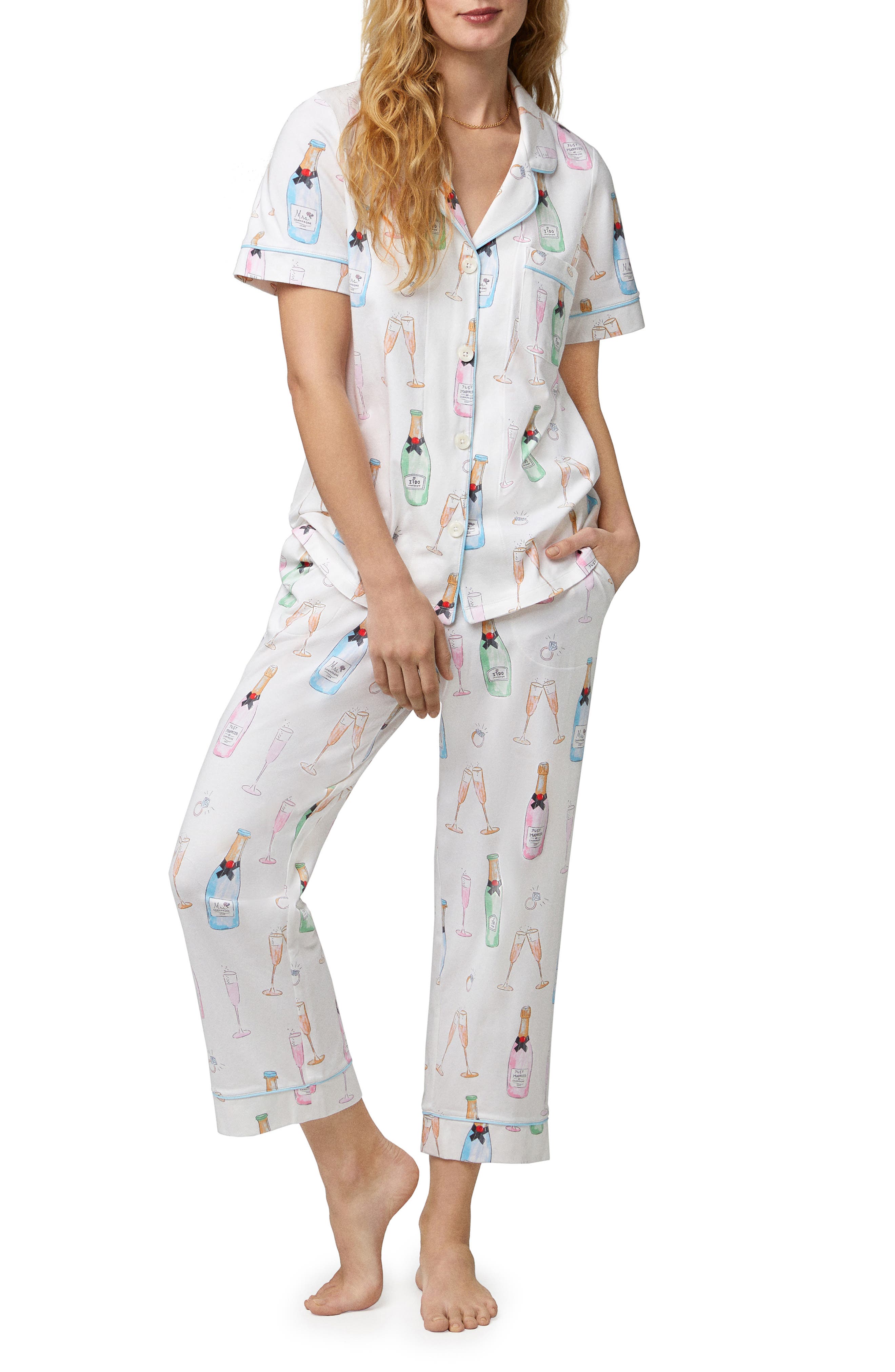 BedHead Pajamas Print Crop Organic Cotton Knit Pajamas | Nordstrom