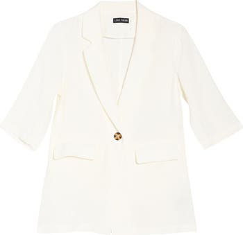 Love Token Linen Notch Lapel 3/4 Sleeve Blazer | Nordstromrack