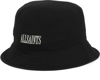 AllSaints State Embroidered Logo Cotton Bucket Hat | Nordstromrack
