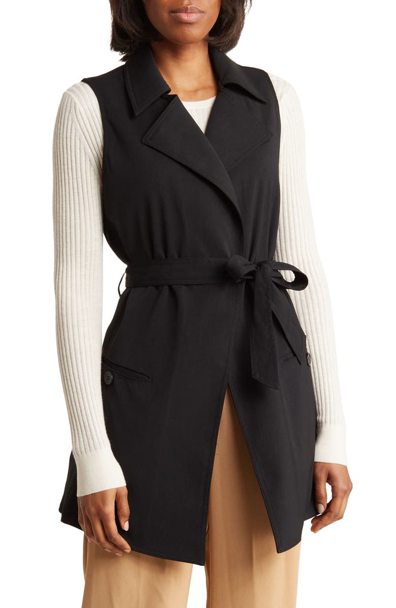 MAX STUDIO Draped Twill Vest | Nordstromrack