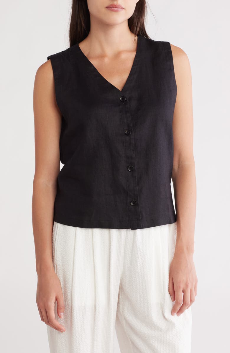 Eileen Fisher Organic Linen Tie Back Vest | Nordstromrack