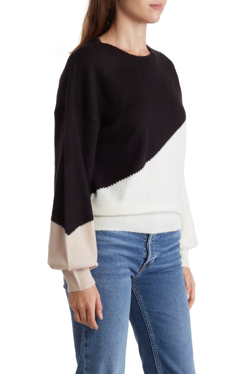 Blu Pepper Colorblock Balloon Sleeve Sweater | Nordstromrack