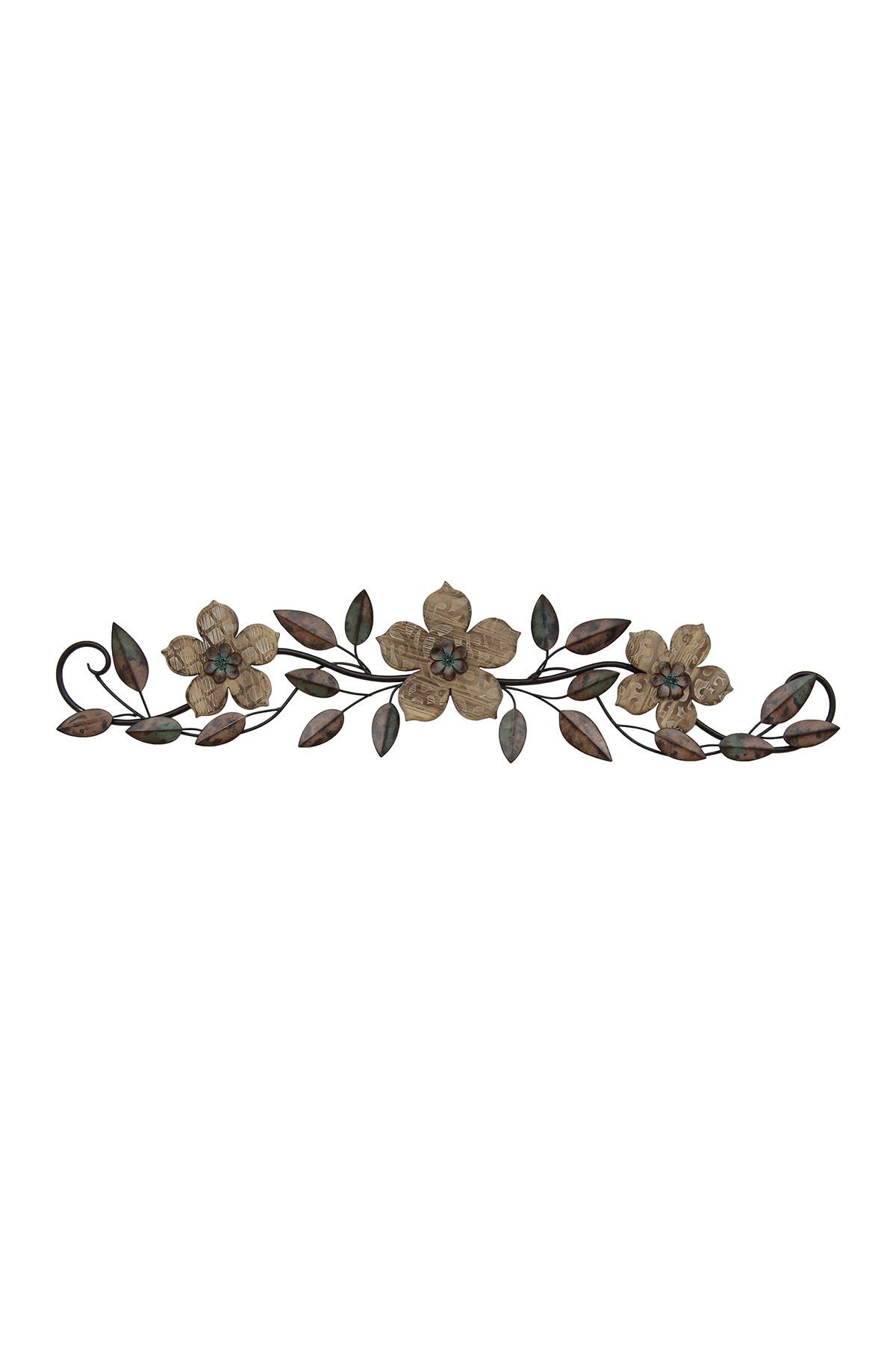 STRATTON HOME DECOR Floral Patterned Wood Over the Door Multicolor Wall ...