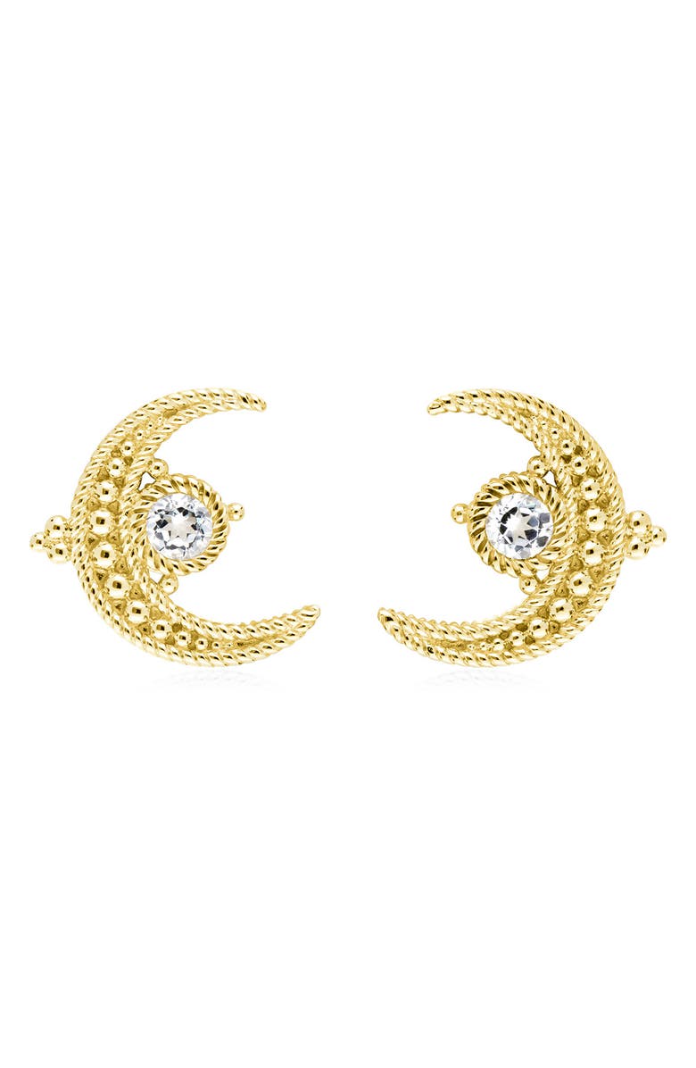 Judith Ripka Little Jewels 14K Yellow Gold Plated White Topaz Crescent ...