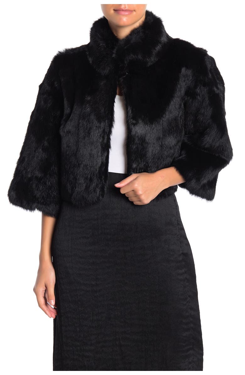 Love Token Genuine Dyed Rabbit Fur Cropped Bolero Jacket | Nordstromrack