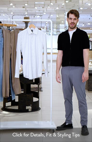 BOSS Hank Kent Slim Fit Check Stretch Cotton Dress Shirt | Nordstromrack