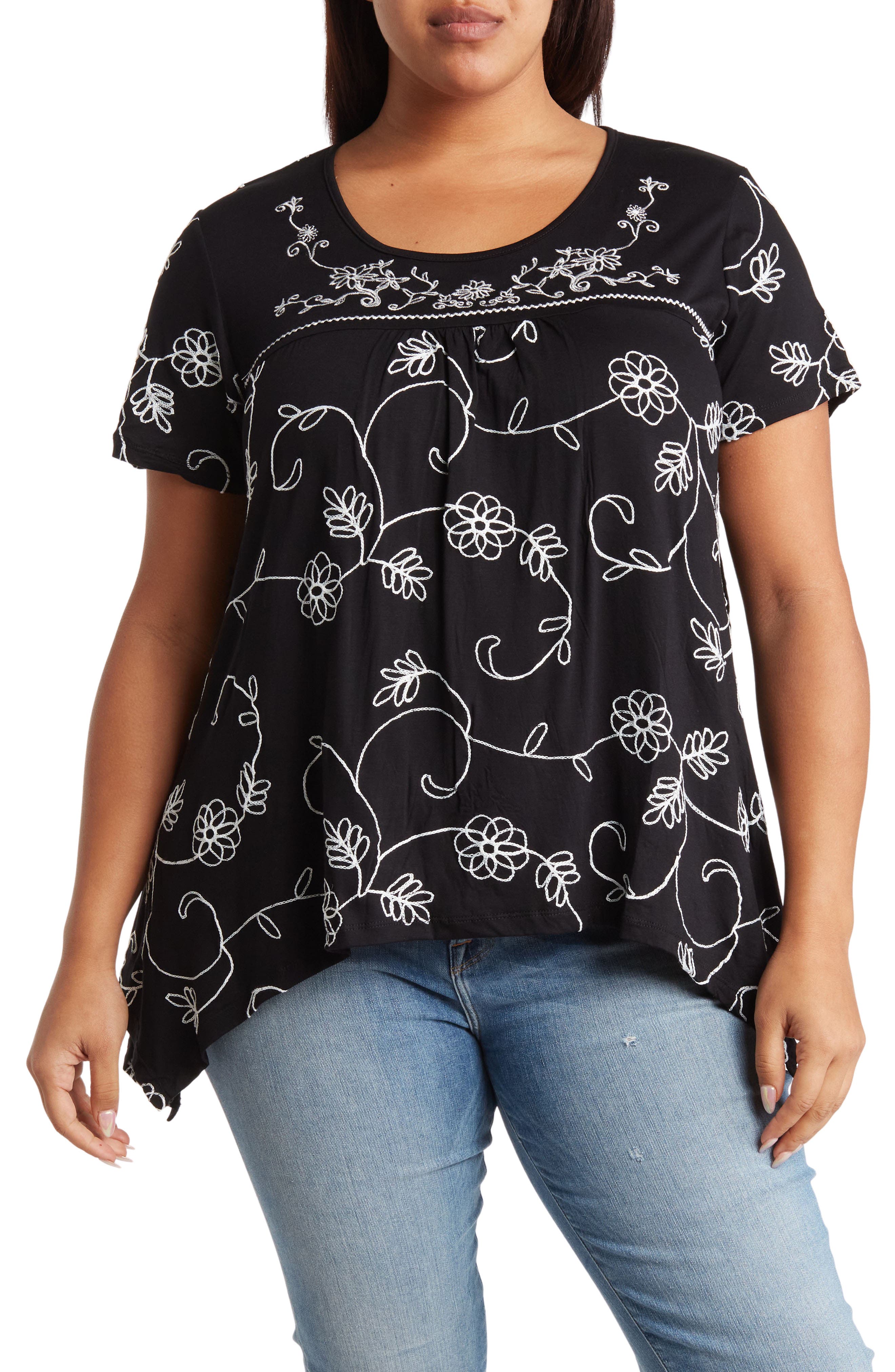 Forgotten Grace Floral Sharkbite Hem T-Shirt | Nordstromrack