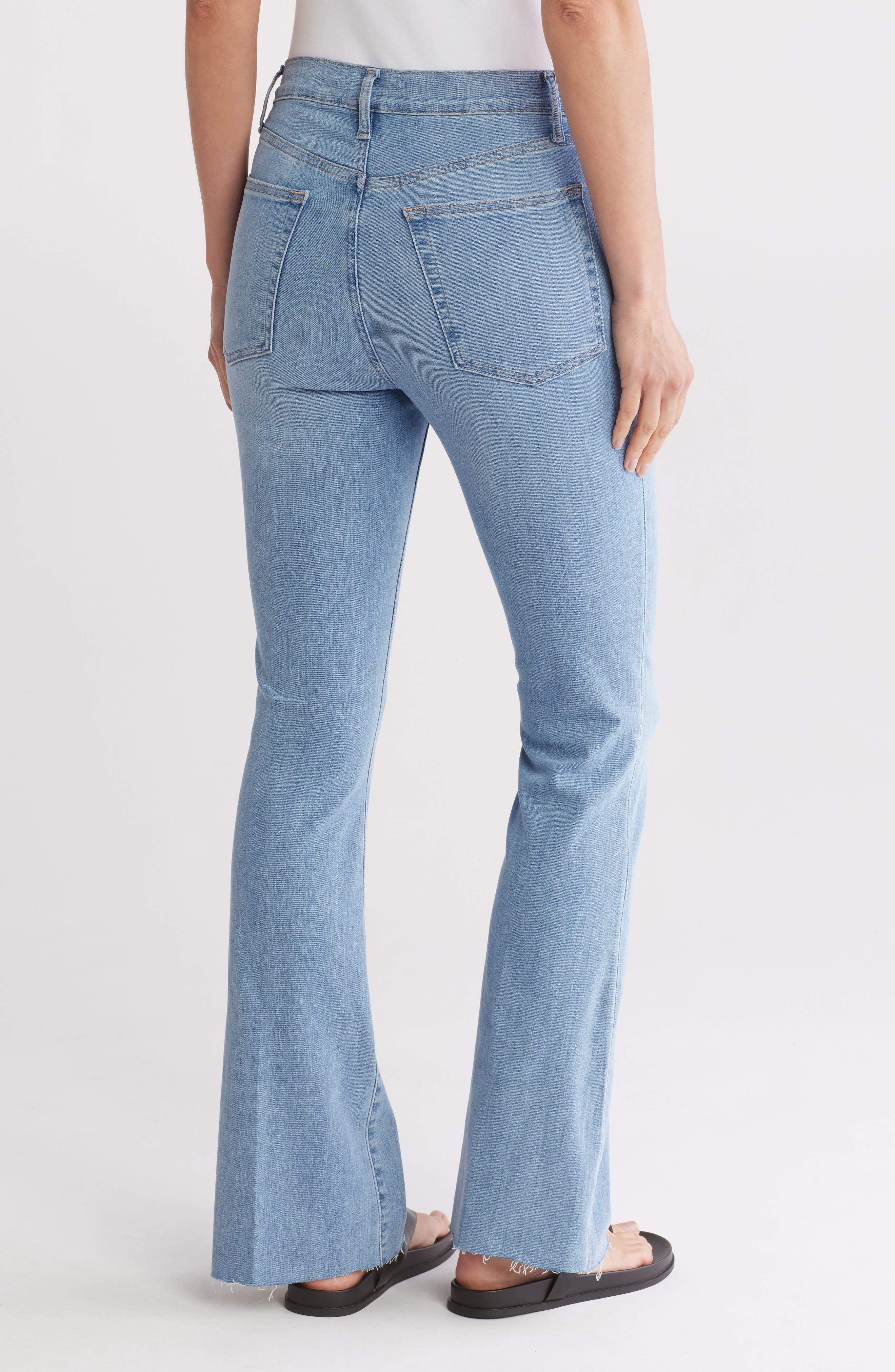 FRAME Le Easy High Waist Raw Hem Flare Jeans | Nordstromrack