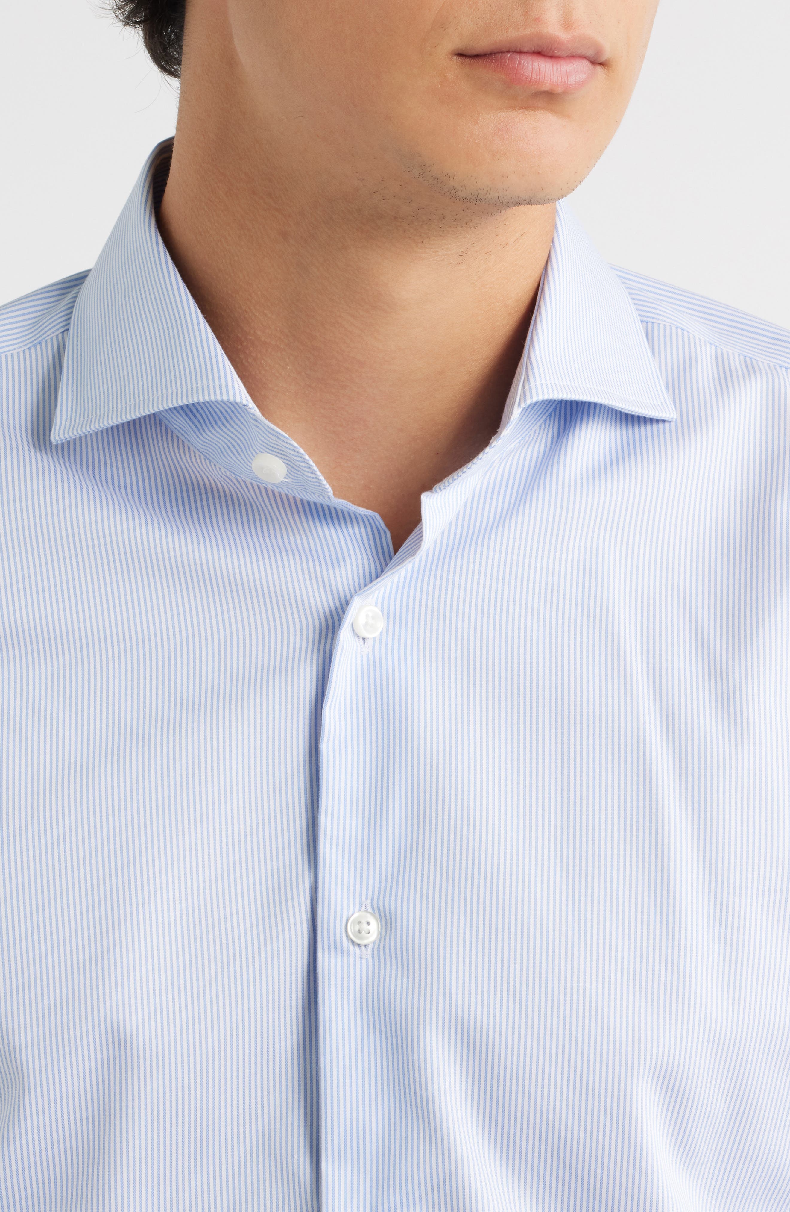 BOSS Hank Kent Slim Fit Stripe Cotton Dress Shirt | Nordstromrack