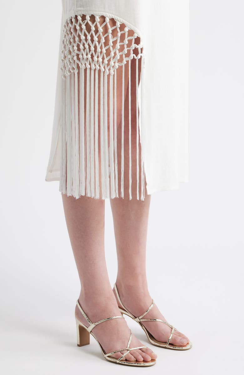 CIEBON Mikella Macramé Fringe Hem Midi Dress | Nordstromrack
