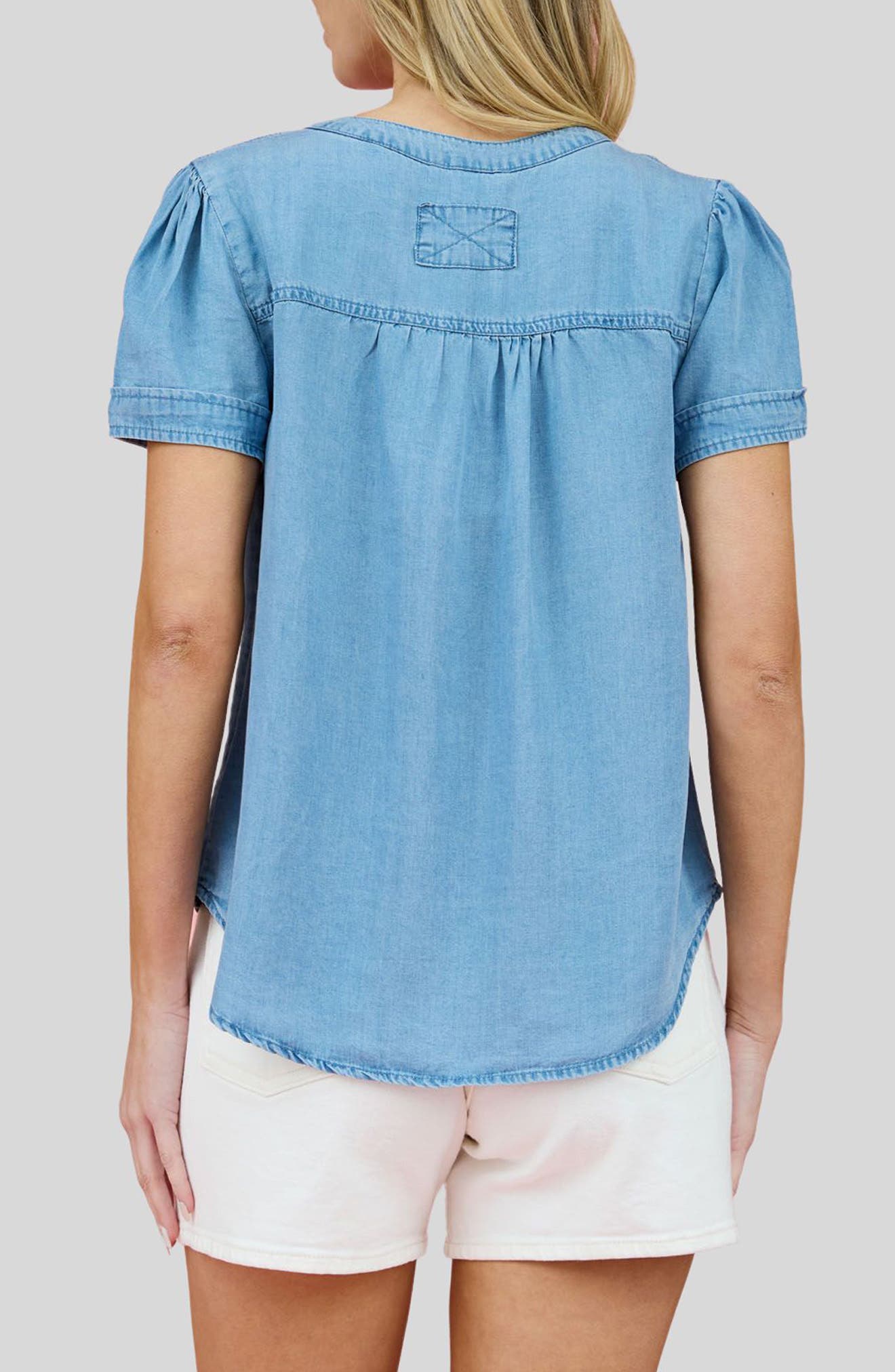 Blu Pepper Short Sleeve Chambray Top | Nordstromrack