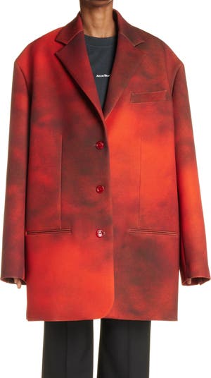 Acne Studios Jalene Sponge Print Oversize Alpaca Blend Coat | Nordstrom