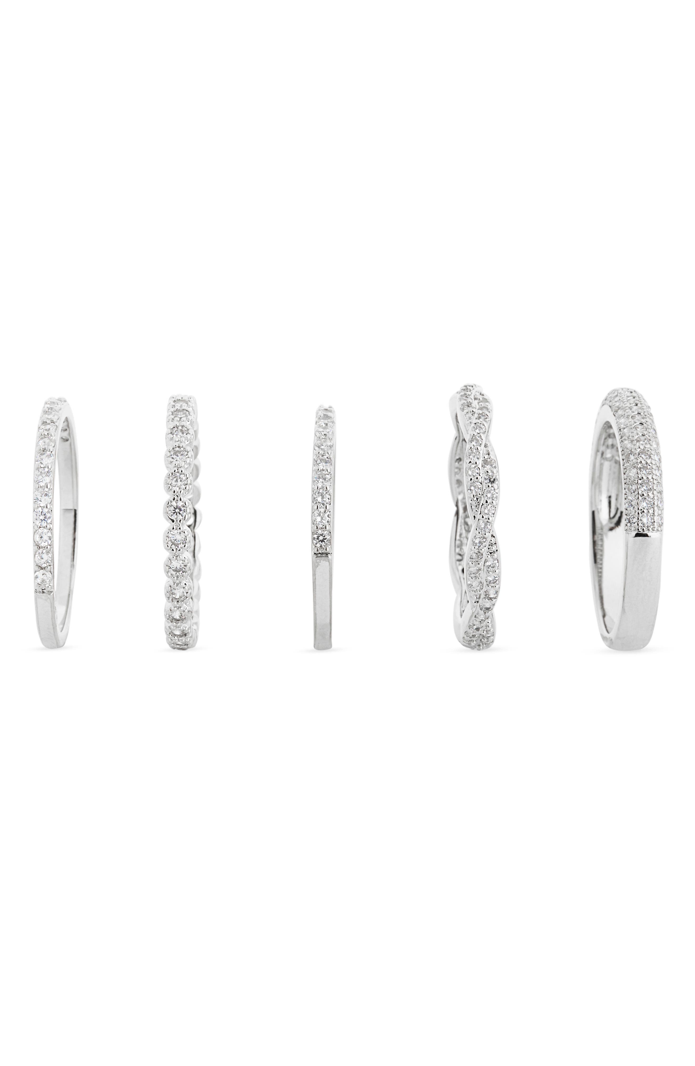 NORDSTROM RACK Set of 5 CZ Stackable Rings | Nordstromrack