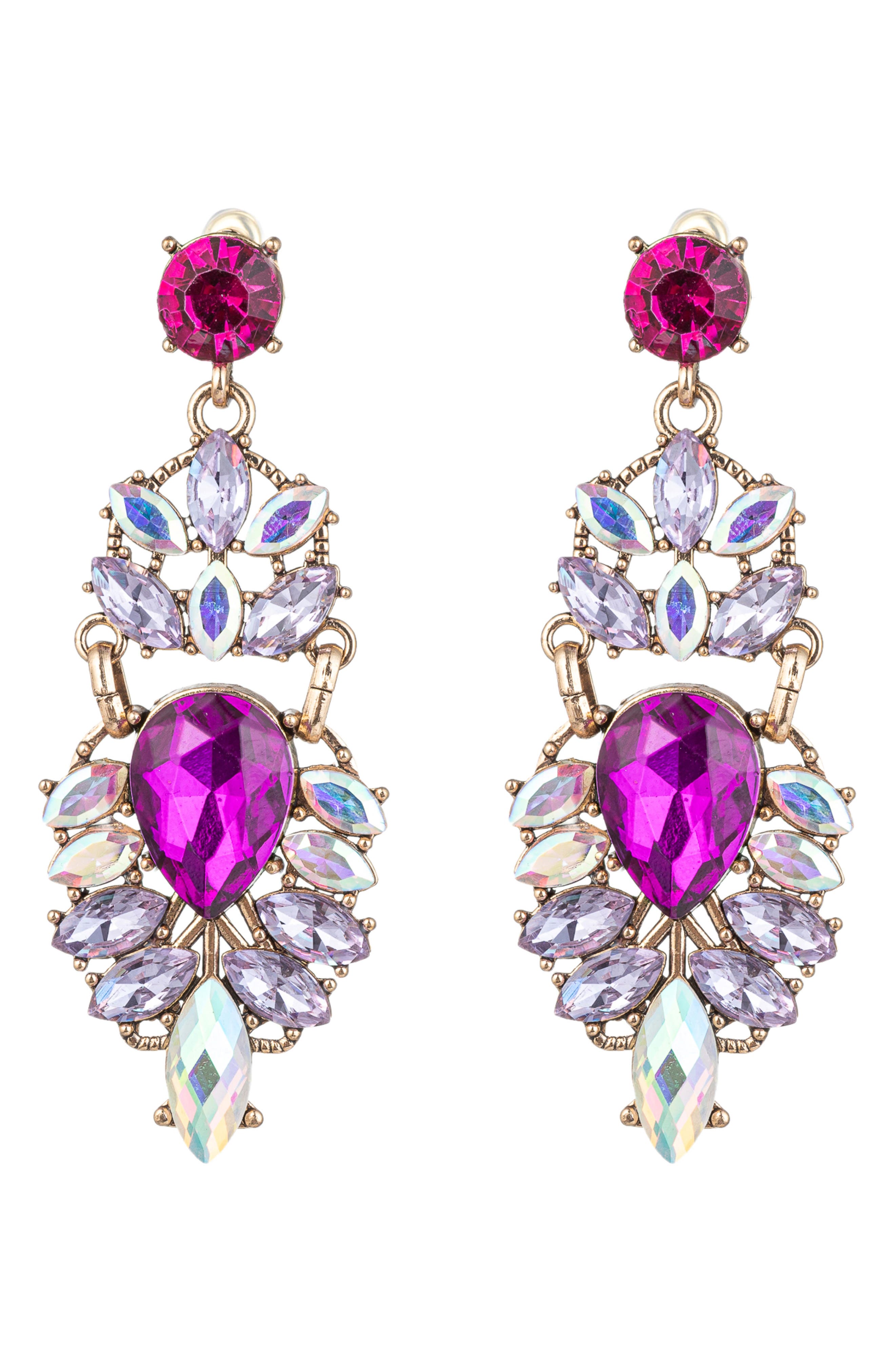 EYE CANDY LOS ANGELES Adele Purple Crystal Drop Earrings | Nordstromrack