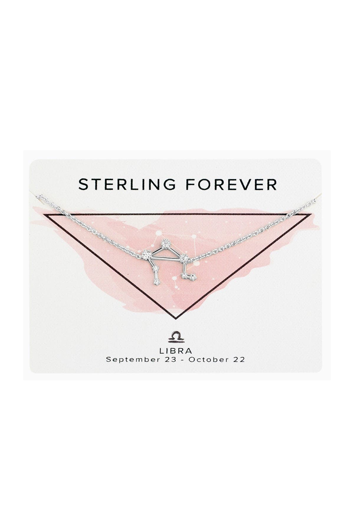 Sterling Forever Rhodium Plated Constellation CZ Libra Zodiac Pendant ...