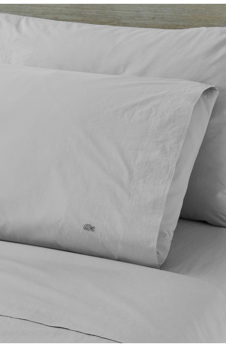 Lacoste Solid Washed Percale Sheet Set - Standard King | Nordstromrack