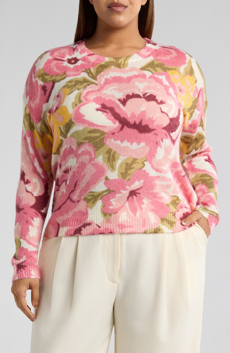 CeCe Floral Crewneck Sweater | Nordstromrack