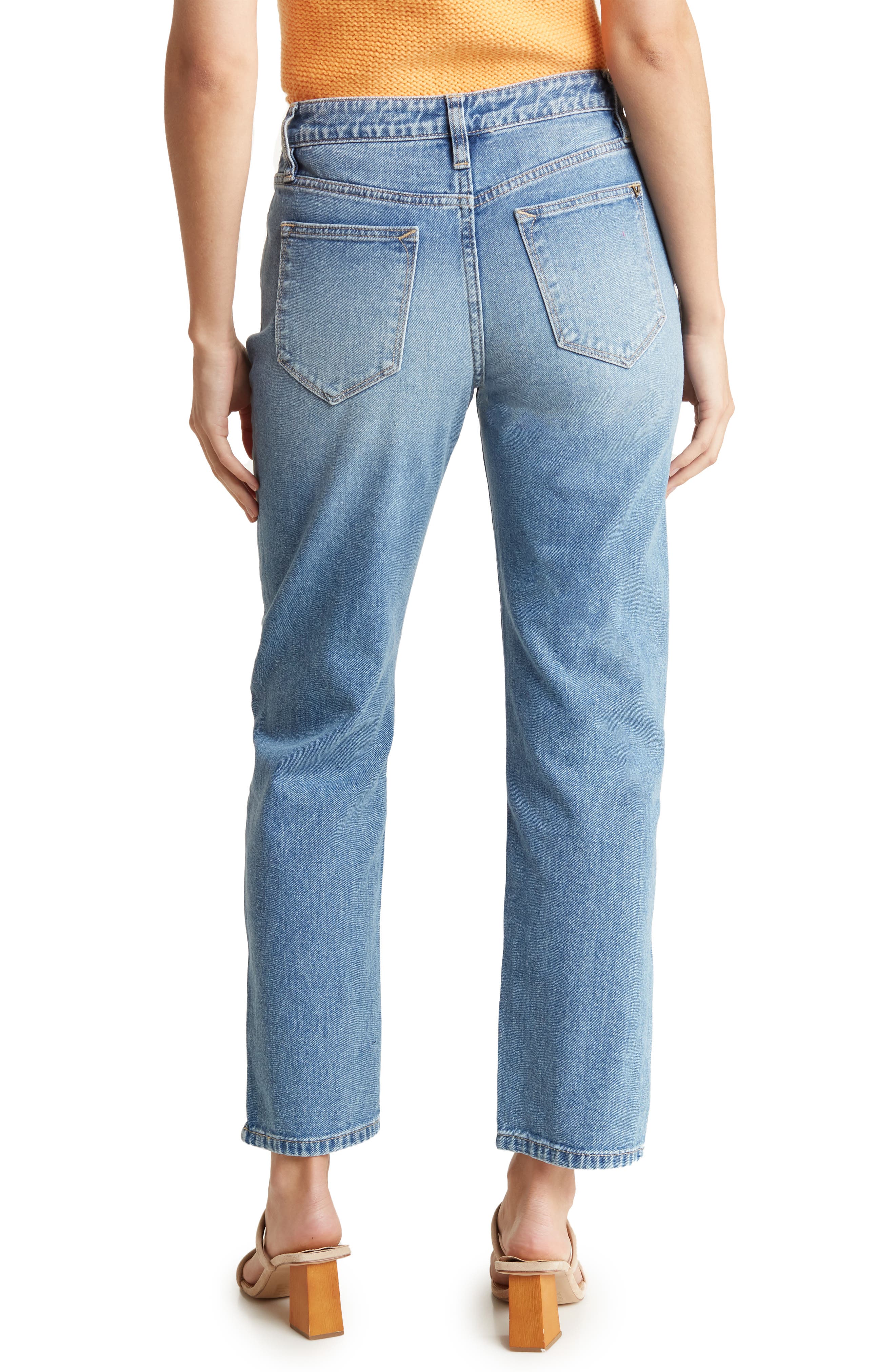 Vigoss High Waist Slit Hem Straight Jeans | Nordstromrack