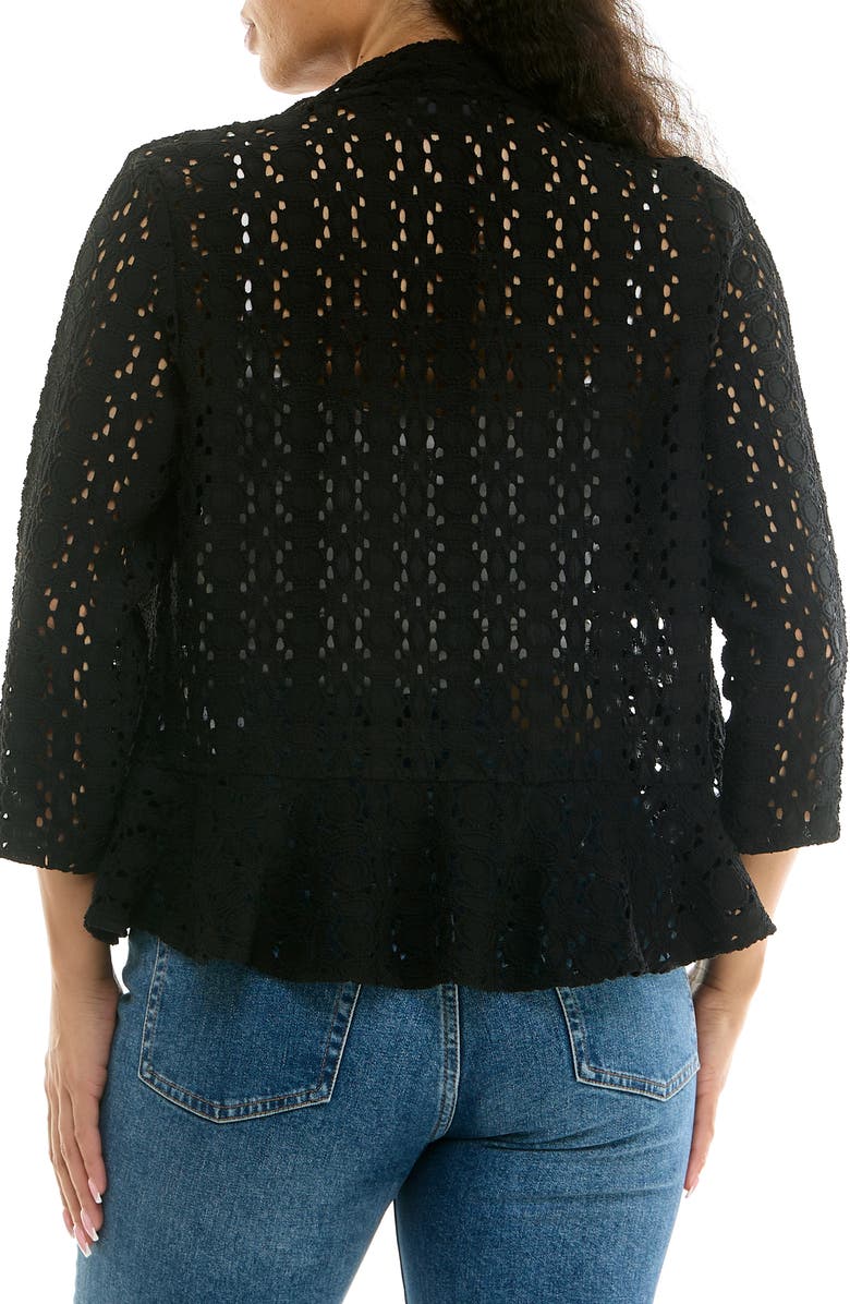 Nina Leonard Ruffle Front Lace Three-Quarter Sleeve Bolero | Nordstromrack